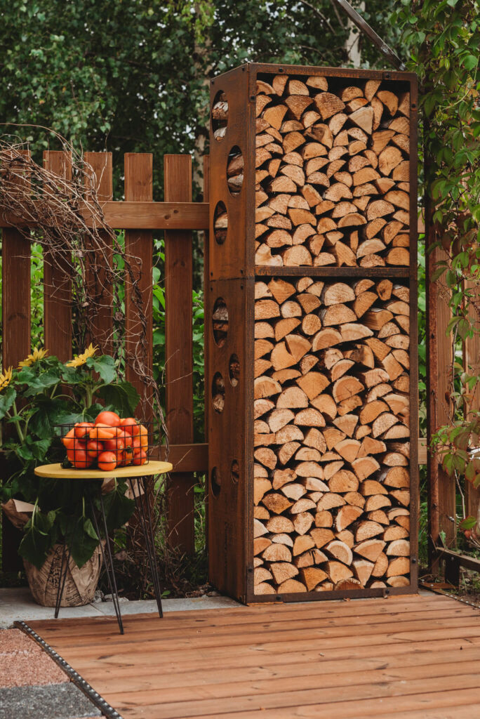 Buy Cor-Ten Firewood Rack WoodStock Online | GrillSymbol UK